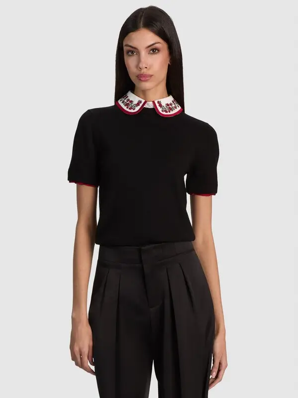 Alice + Olivia Aster Collared Pullover