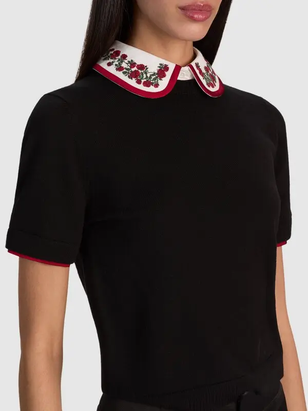 Alice + Olivia Aster Collared Pullover