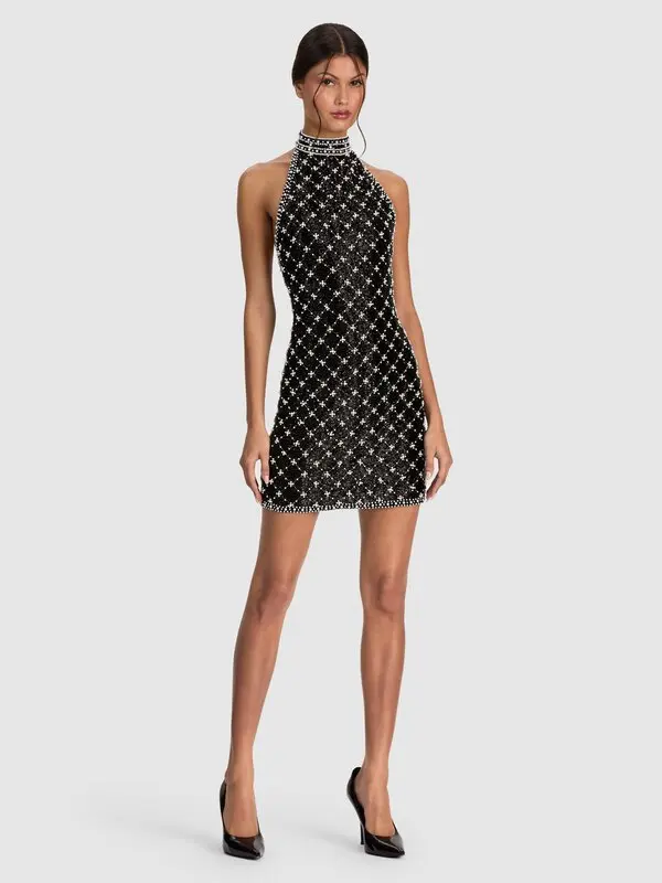 Alice + Olivia Gatz Embellished Mini Dress