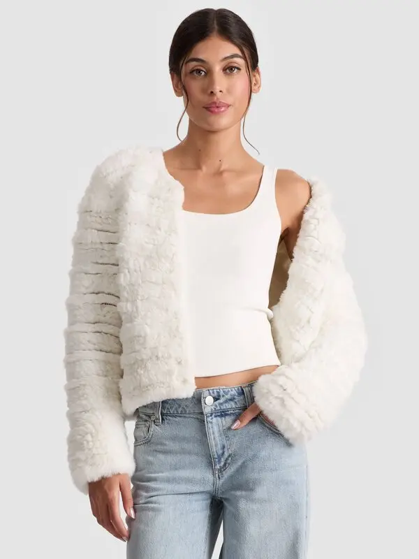 Alice + Olivia Fawn Faux Fur Jacket