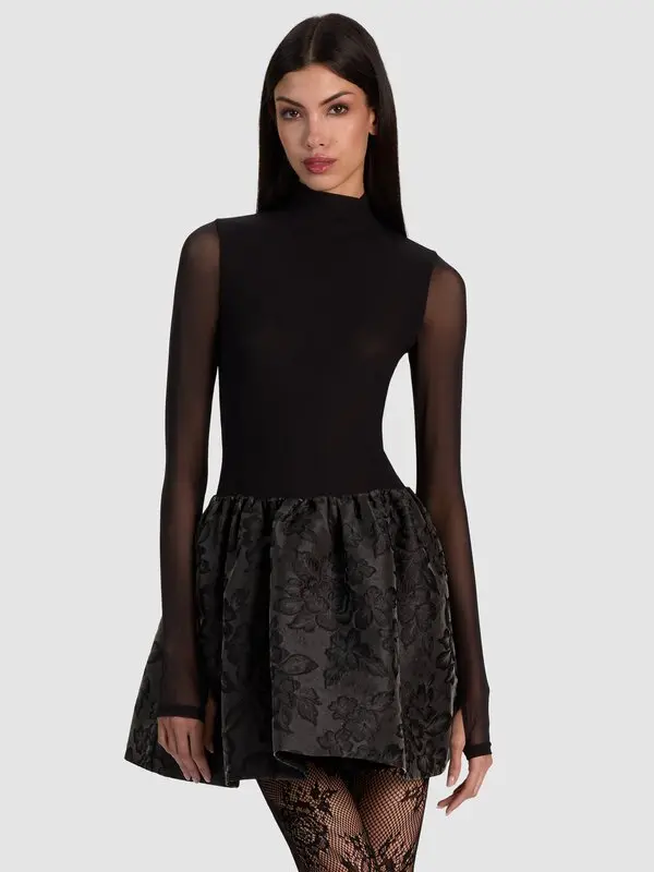 Alice + Olivia Chara Flared Mini Dress