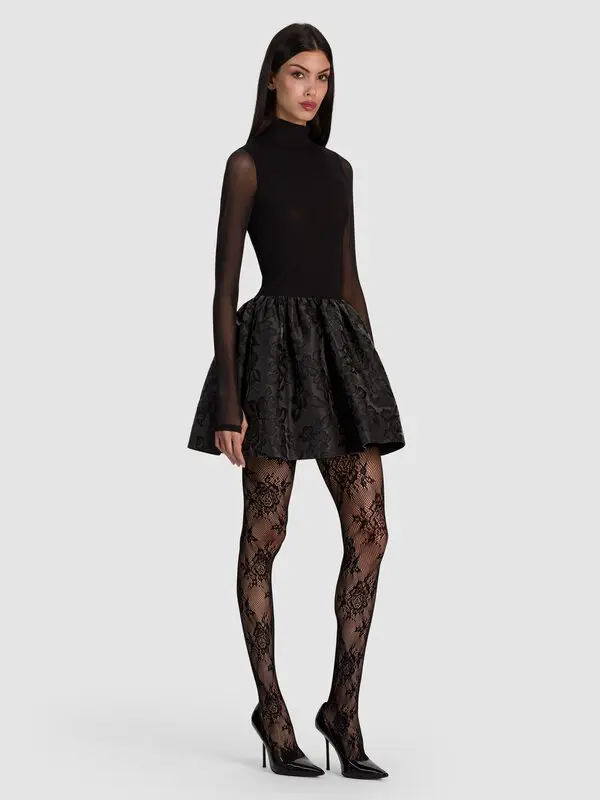 Alice + Olivia Chara Flared Mini Dress