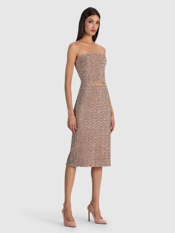Alice + Olivia Fifi Sequin Midi Skirt