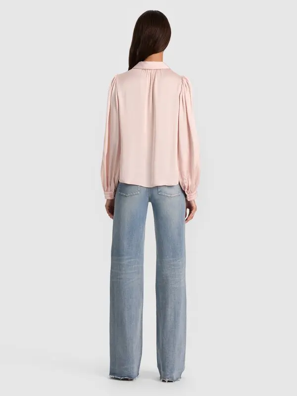 Alice + Olivia Roanne Tie Front Blouse