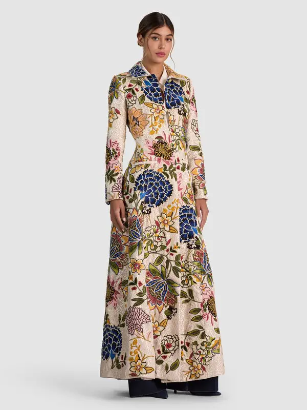 Alice + Olivia Eleanor Embellished Maxi Coat