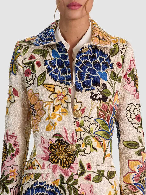 Alice + Olivia Eleanor Embellished Maxi Coat