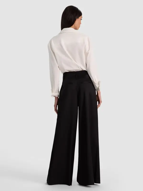 Alice + Olivia Benson Wool Pleated Pant