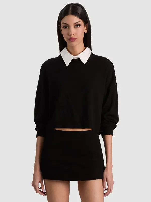 Alice + Olivia Rhett Wool Pullover With Detachable Collar
