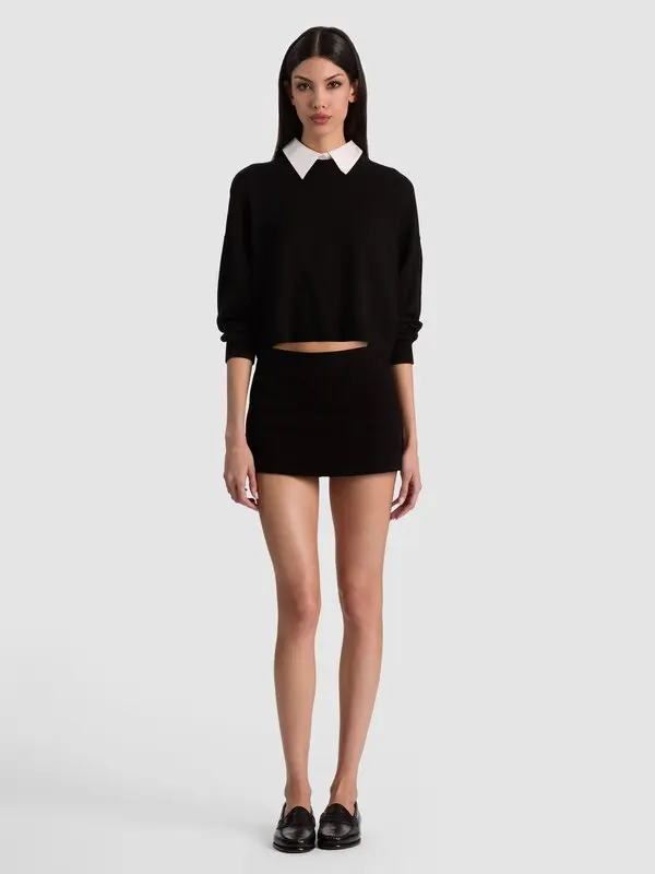 Alice + Olivia Rhett Wool Pullover With Detachable Collar