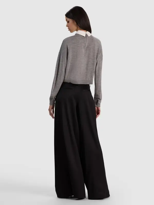Alice + Olivia Rhett Wool Pullover With Detachable Collar