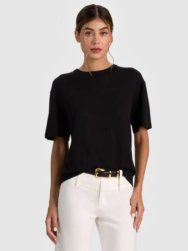 Alice + Olivia Amelie Cashmere Knit Tee