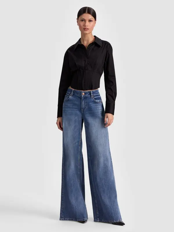 Alice + Olivia Edie Corset Button Down