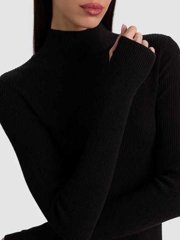 Alice + Olivia Roberta Ribbed Turtleneck
