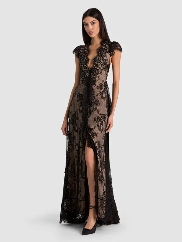 Alice + Olivia Rosemarie Lace Gown