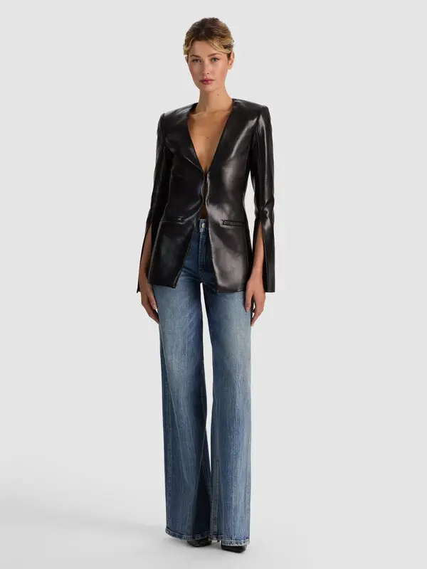 Alice + Olivia Venita Vegan Collarless Blazer