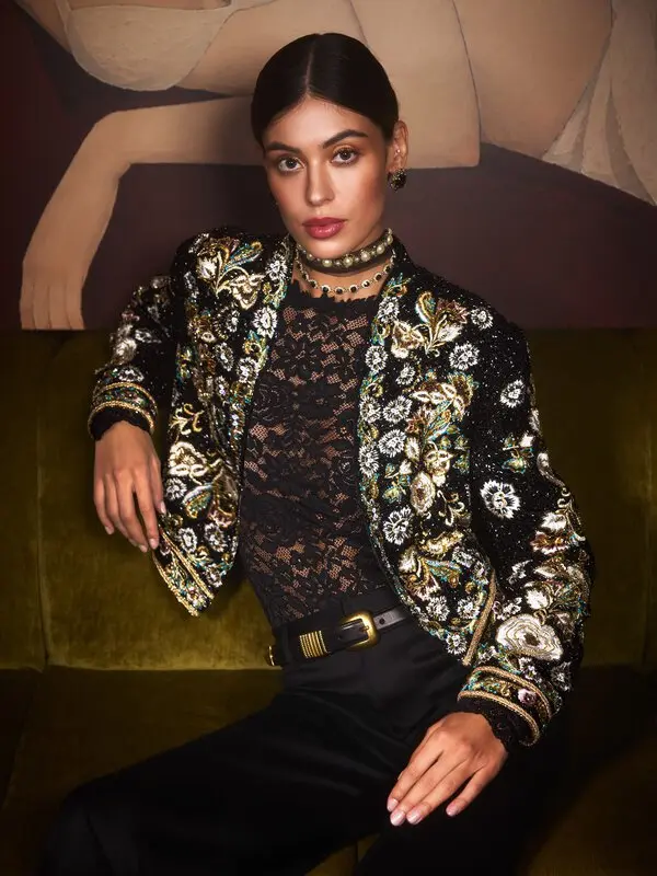 Alice + Olivia Harvey Embellished Jacket