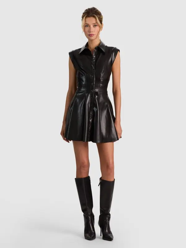 Alice + Olivia Kim Vegan Corset Mini Dress