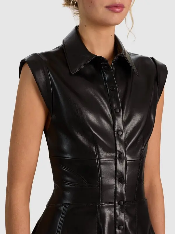 Alice + Olivia Kim Vegan Corset Mini Dress