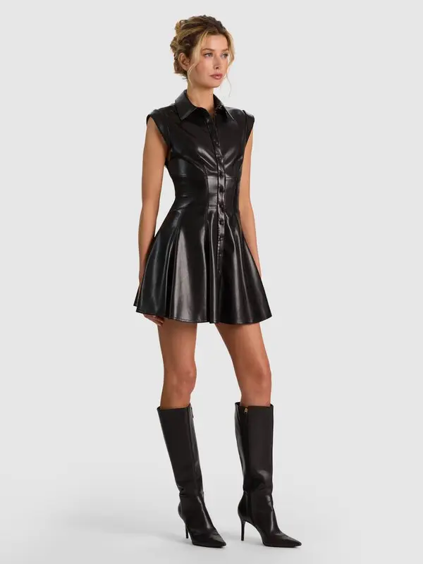 Alice + Olivia Kim Vegan Corset Mini Dress