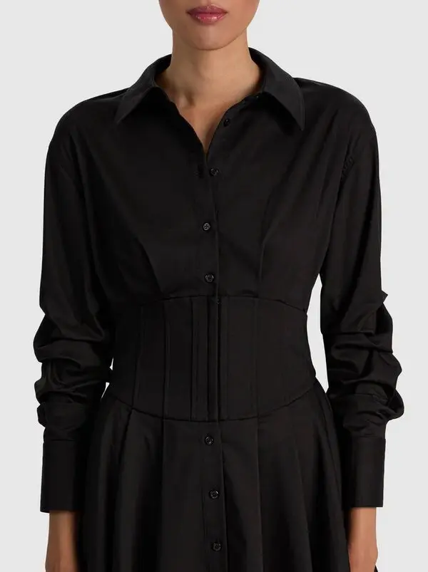 Alice + Olivia Edie Corset Button Down Mini Dress
