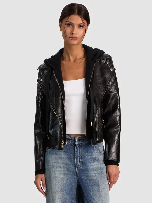 Alice + Olivia Avril Sweatshirt Vegan Jacket