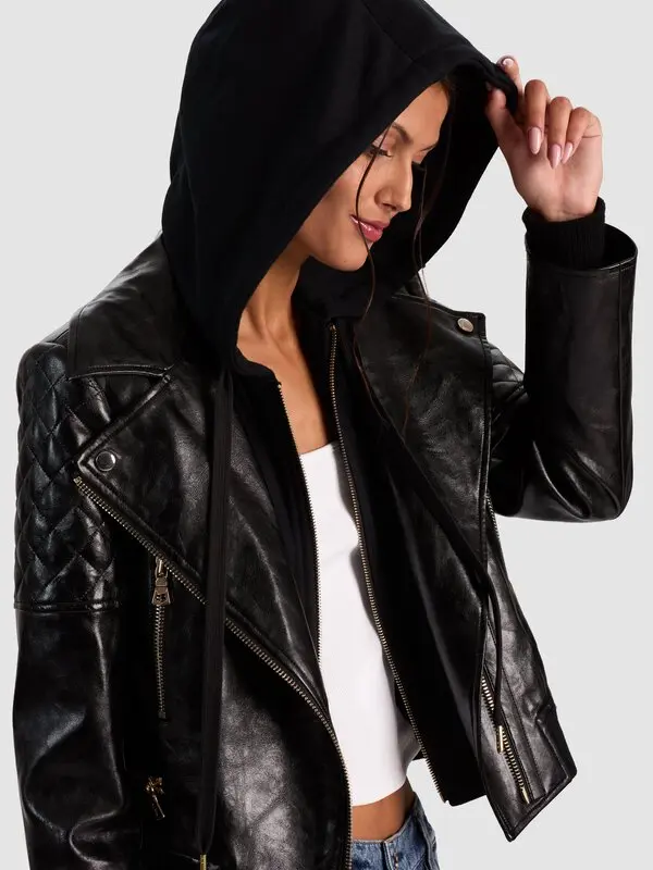 Alice + Olivia Avril Sweatshirt Vegan Jacket