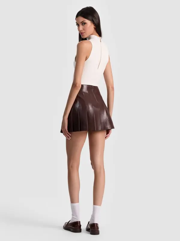 Alice + Olivia Carter Vegan Mini Skirt