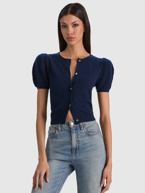 Alice + Olivia Sabine Puff Sleeve Cardigen