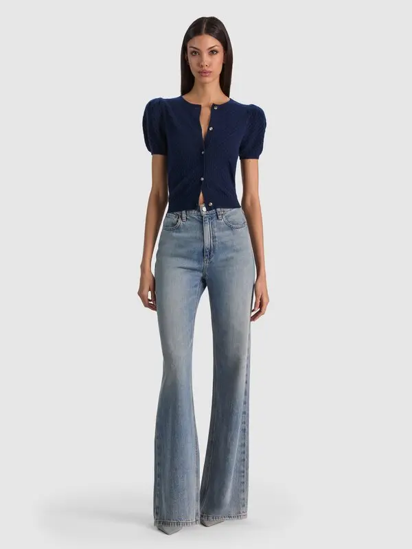 Alice + Olivia Sabine Puff Sleeve Cardigen