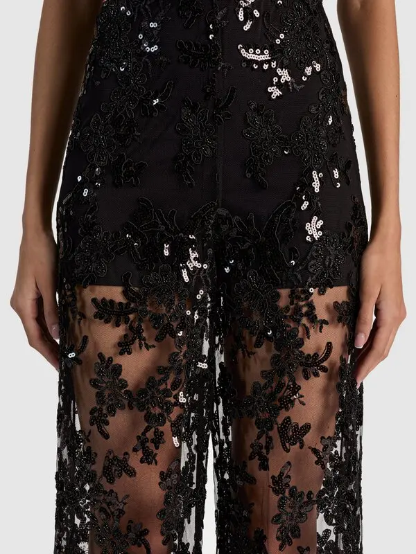 Alice + Olivia Isabella Embellished Lace Jumpsuit