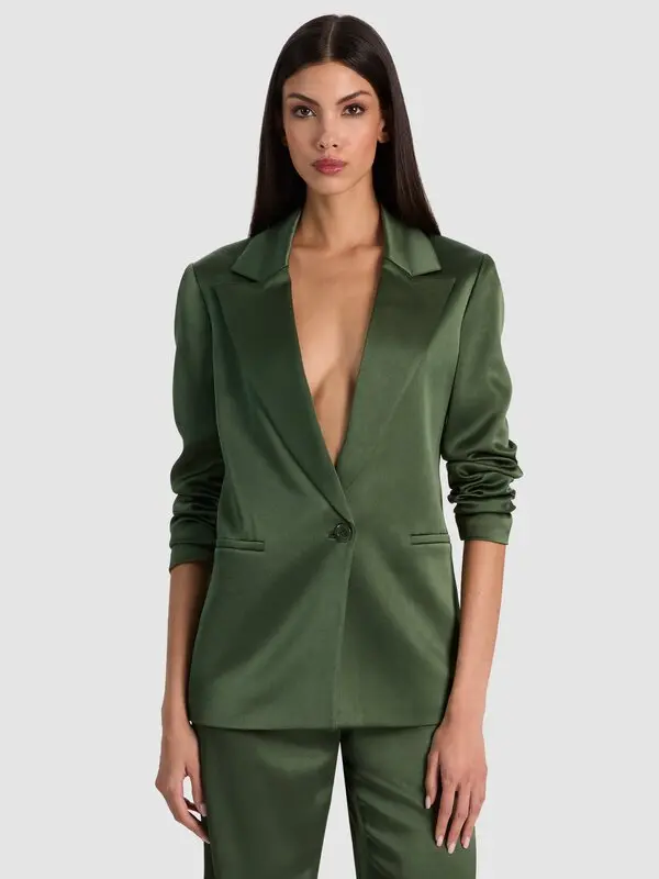 Alice + Olivia Denny Boyfriend Blazer - Dark Fern