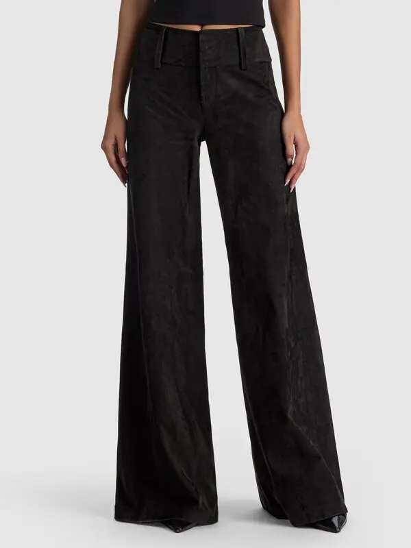 Alice + Olivia Olivia Suede Wide Leg Flare Pant