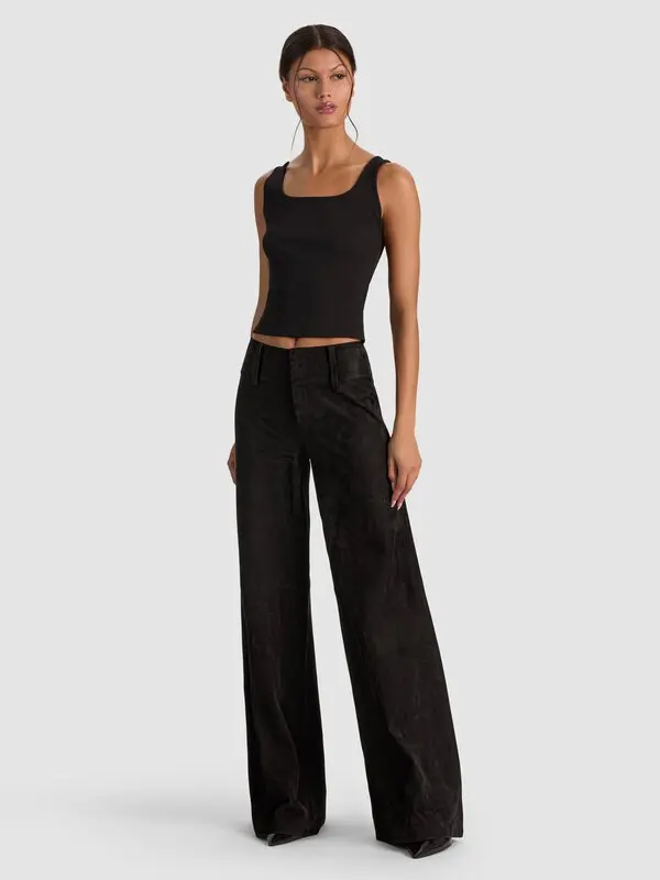 Alice + Olivia Olivia Suede Wide Leg Flare Pant