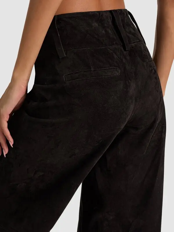 Alice + Olivia Olivia Suede Wide Leg Flare Pant