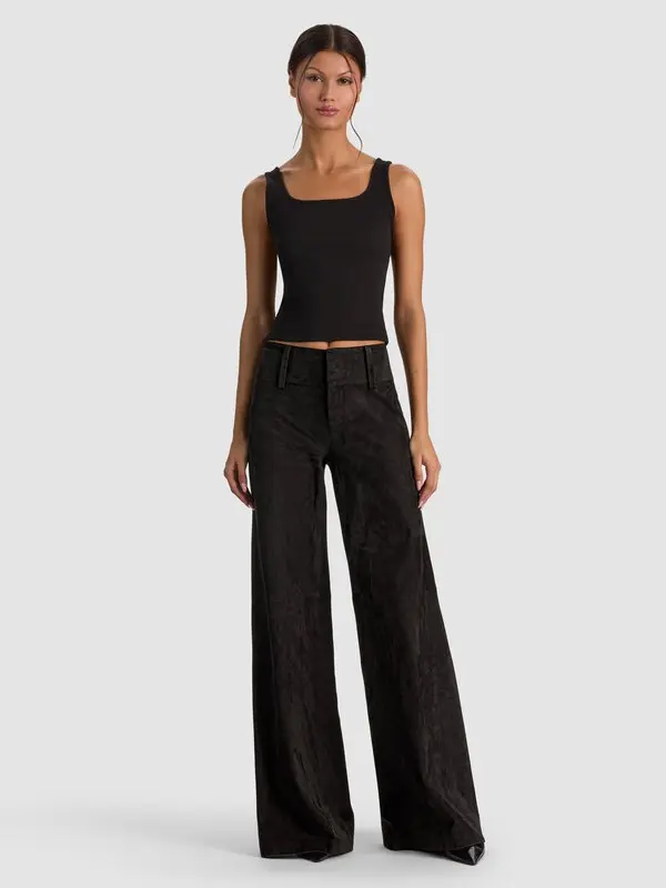 Alice + Olivia Olivia Suede Wide Leg Flare Pant
