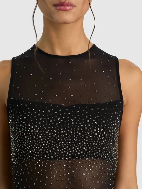Alice + Olivia Bandeau Embellished Bodysuit