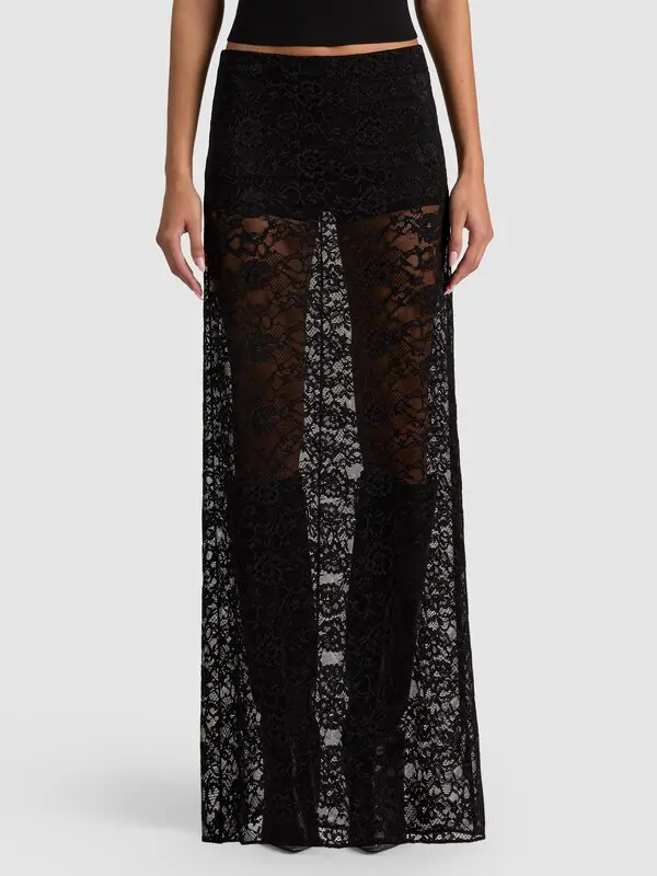 Alice + Olivia Maeve Lace Maxi Skirt With Hot Pant