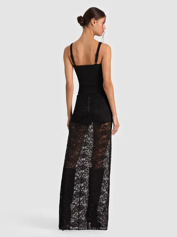 Alice + Olivia Maeve Lace Maxi Skirt With Hot Pant