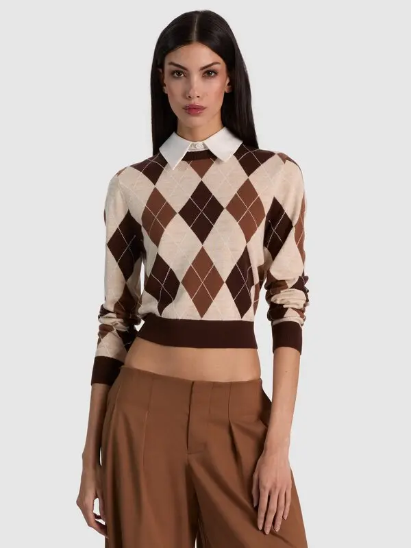 Alice + Olivia Carolann Wool Collared Cardigan