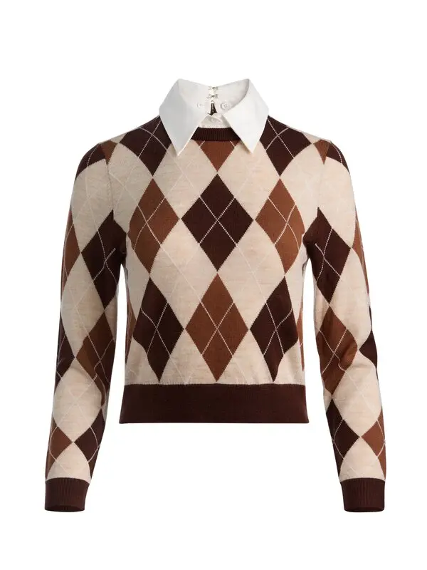 Alice + Olivia Carolann Wool Collared Cardigan
