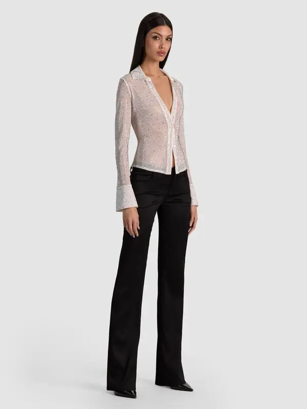 Alice + Olivia Freya Embellished Button Down Top