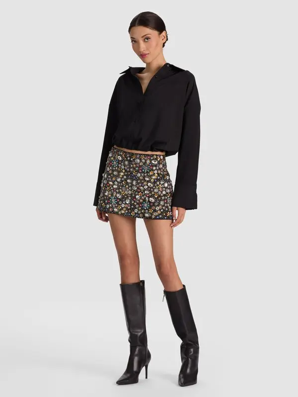 Alice + Olivia Rubi Embellished Mini Skirt - Black/multi