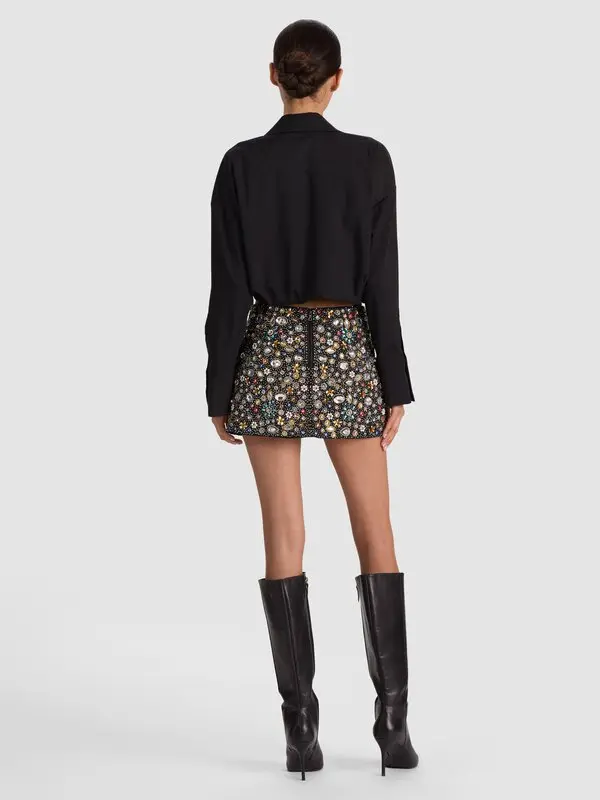 Alice + Olivia Rubi Embellished Mini Skirt - Black/multi