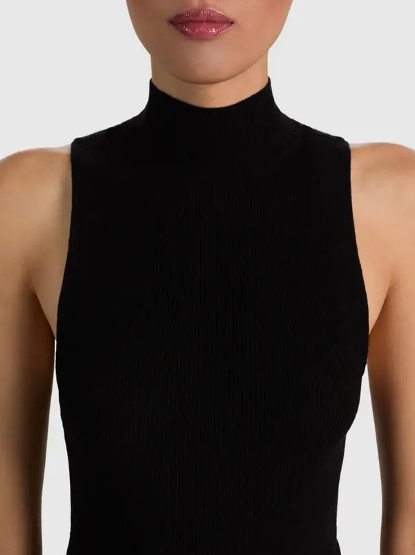 Alice + Olivia Darcey Wool Sleeveless Turtleneck