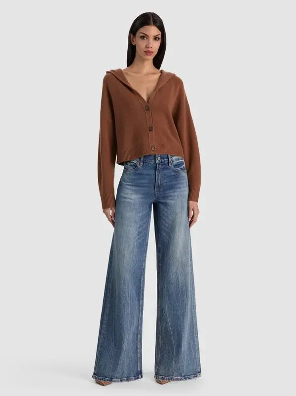 Alice + Olivia Corey Hooded Cashmere Cardigan