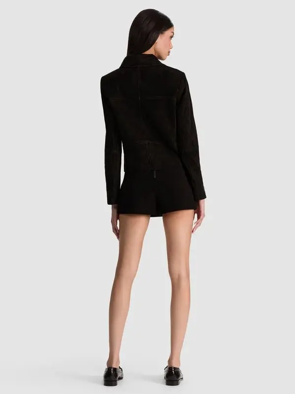 Alice + Olivia Logan Suede Short Coat