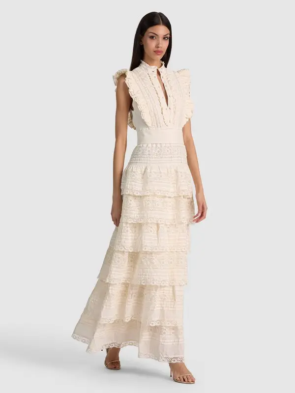 Alice + Olivia Tahara Tiered Maxi Dress