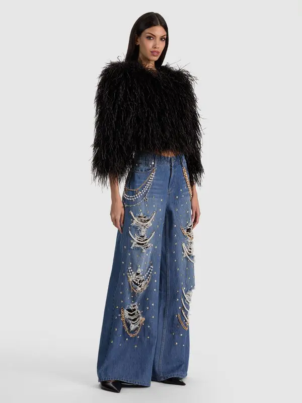 Alice + Olivia Kidman Feathered Jacket