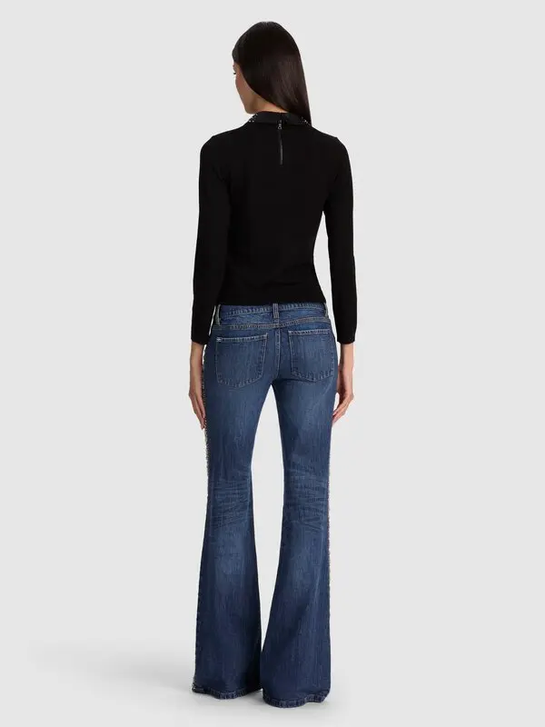 Alice + Olivia Porla Embellished Collared Sweater