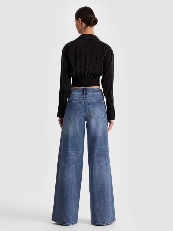 Alice + Olivia Edie Seamed Corset Button Down